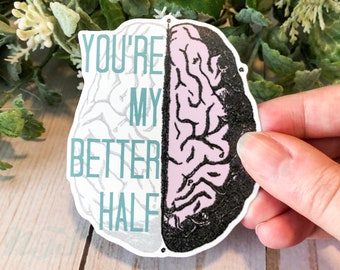 Labeled Brain Diagram Sticker Hand-drawn Anatomy Sticker Medical ...