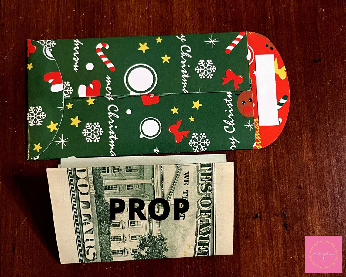 Sealable Christmas Cash Paper Envelopes Set. Christmas Money Paper ...