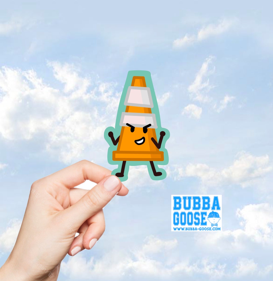 Cute Traffic Cone Die-cut Sticker, Orange Cone Sticker, 3 Waterproof ...