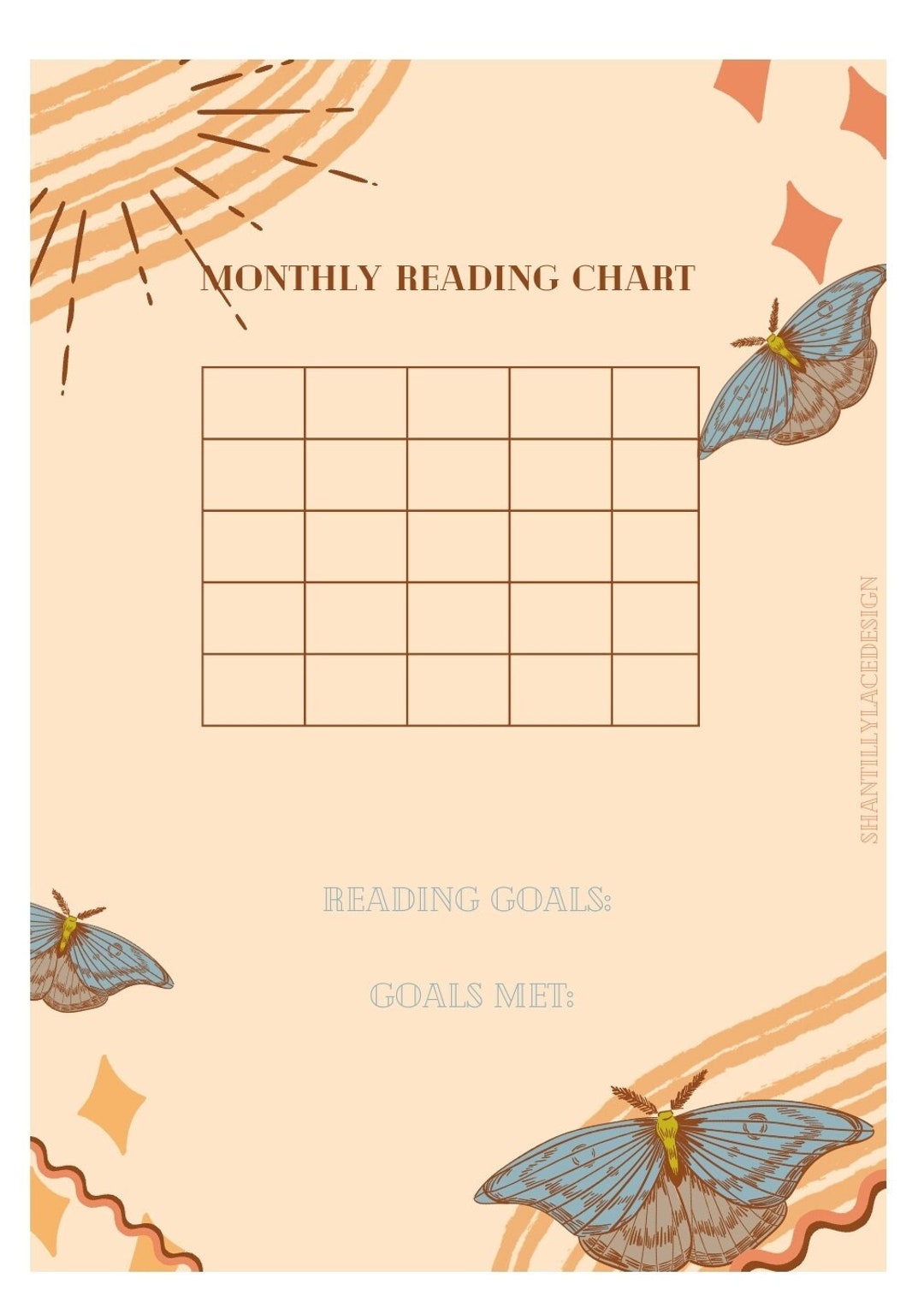 Moth Aesthetic Reading Journal | PRINTABLE | - Etsy