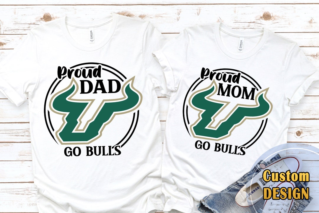 USF Bulls Family Shirt: Proud Mom, Dad, Mascot Logo - Custom University ...