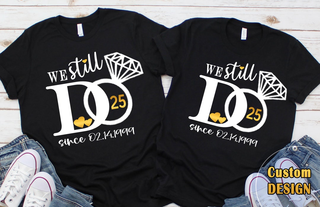 Custom Anniversary Couple Shirts: Personalized Wedding Date Gift - Etsy