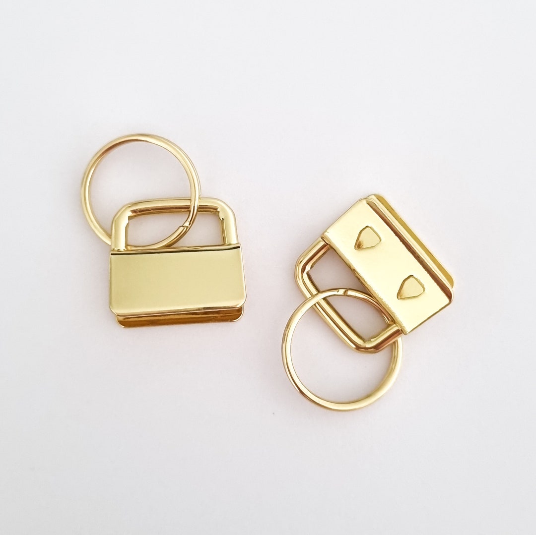 20mm Key Fob Clamps Wristlet Hardware With Keyring - Gold, Rose Gold - Etsy