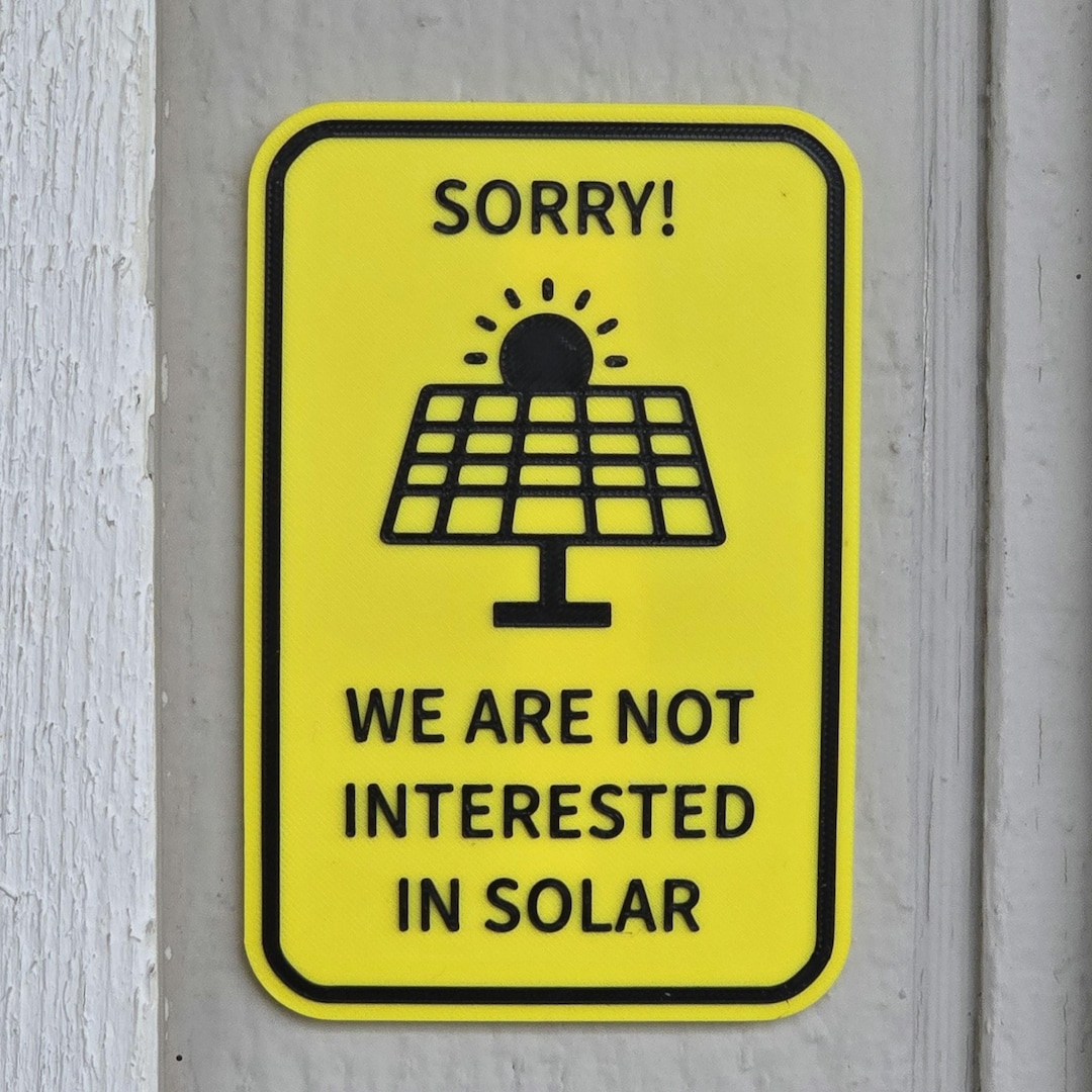 Not Interested in Solar Panels - Customized No Soliciting Door Sign - Etsy