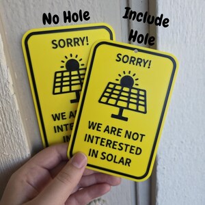Not Interested in Solar Panels - Customized No Soliciting Door Sign - Etsy