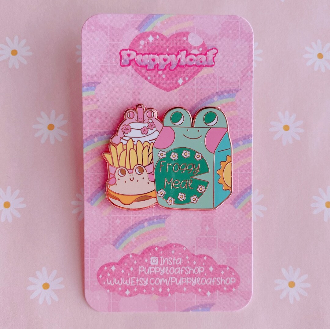 Froggy Meal Enamel Pin - Etsy