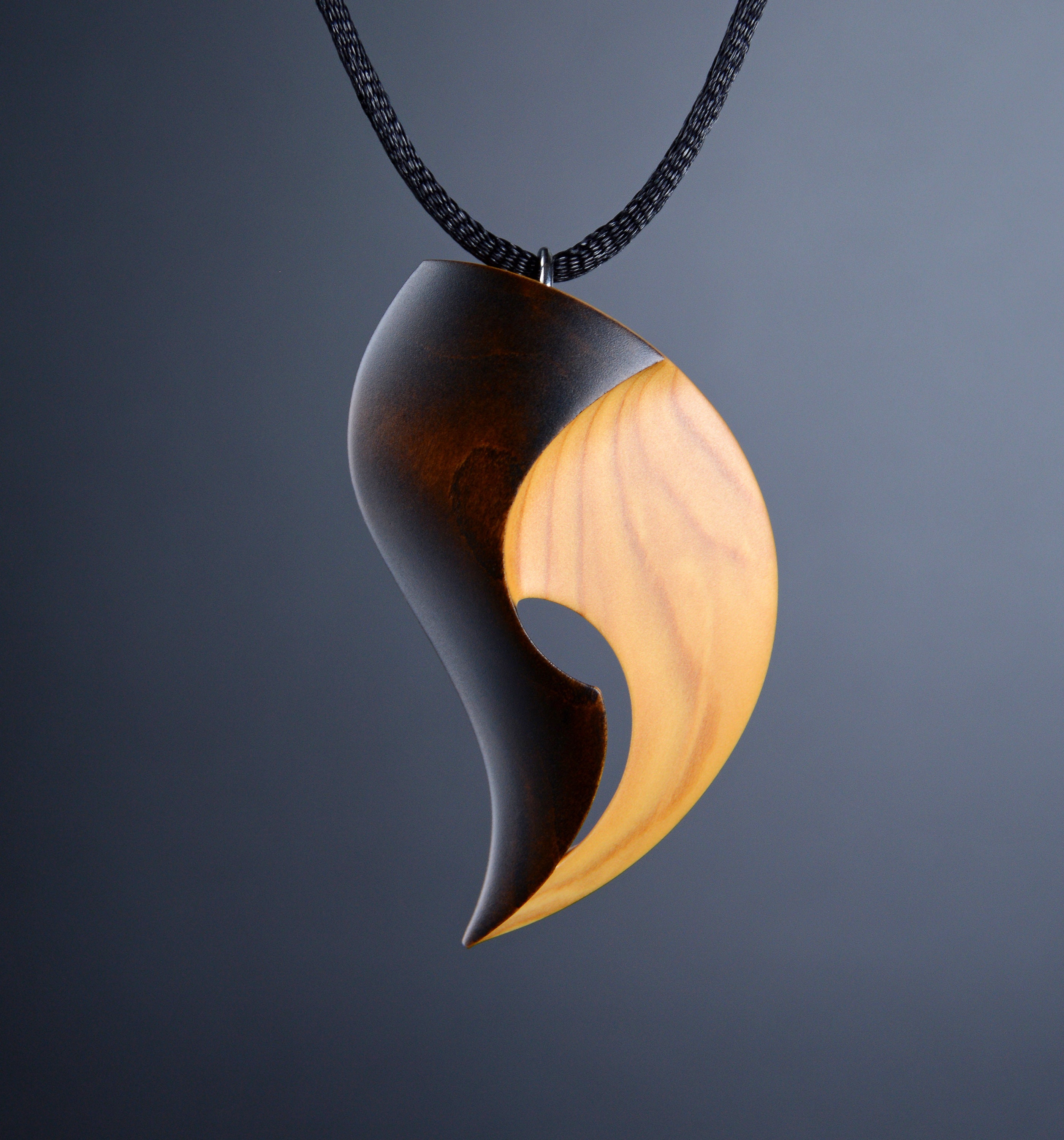 Contemporary Necklace Abstract Pendant Jewelry Extravagant Wooden ...
