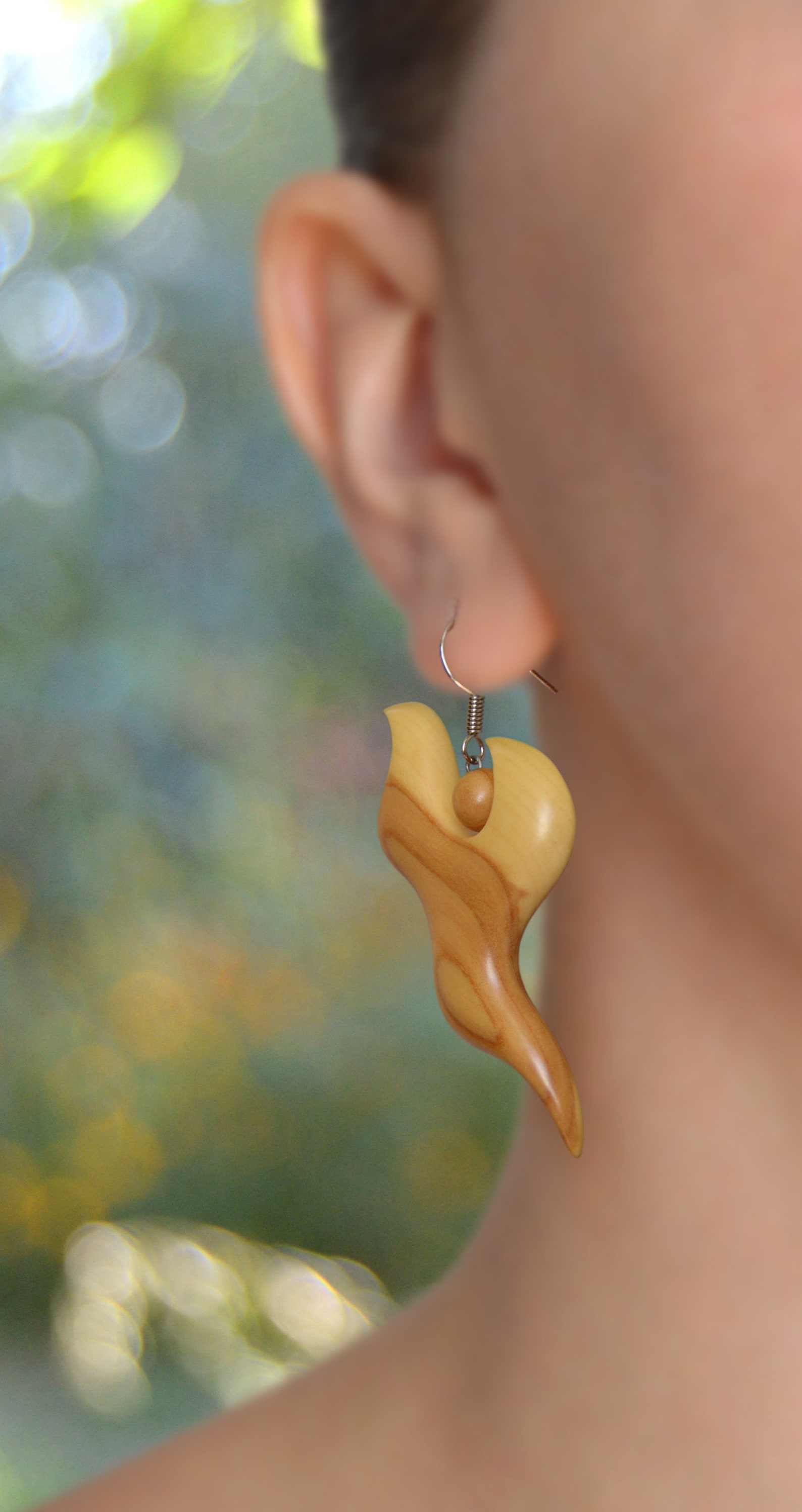 Modernist Earrings Abstract Wood Jewelry Extravagant Wooden Earrings ...