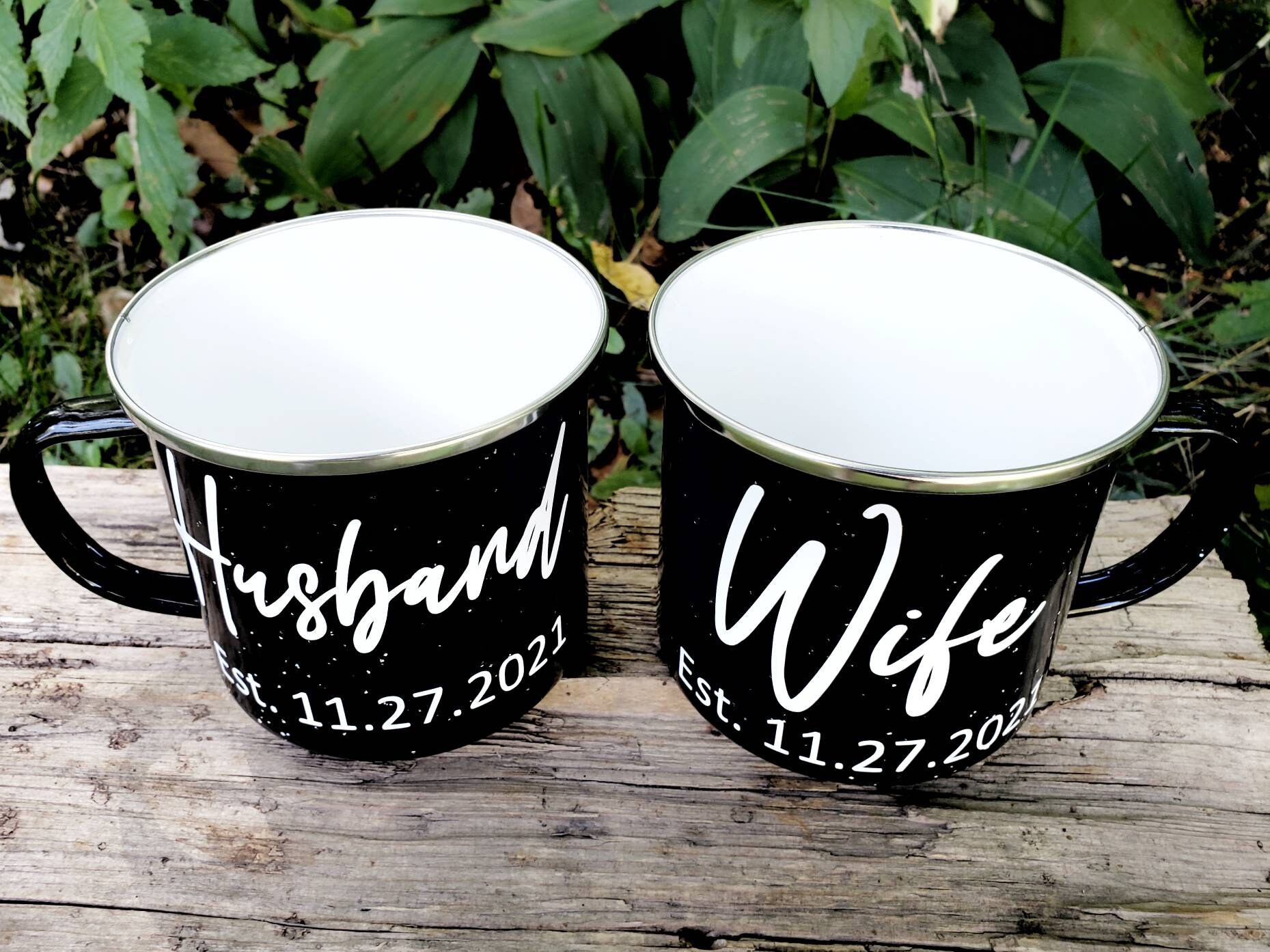 Husband and Wife Mugs, Couples Mug Set, Newlywed Gift, Personalized ...