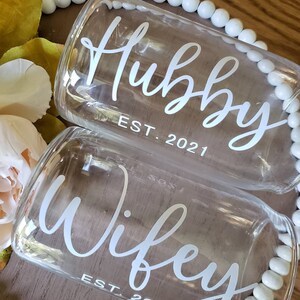 Mr. and Mrs. Cups, Hubby and Wifey Cups, Personalized Wedding Gift ...