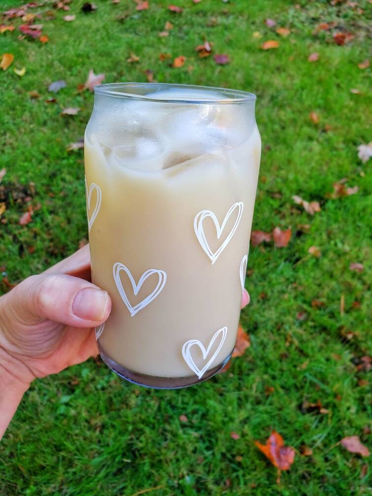 Heart Beer Can Glass Beer Glass Can Glass Coffee Cup Soda | Etsy