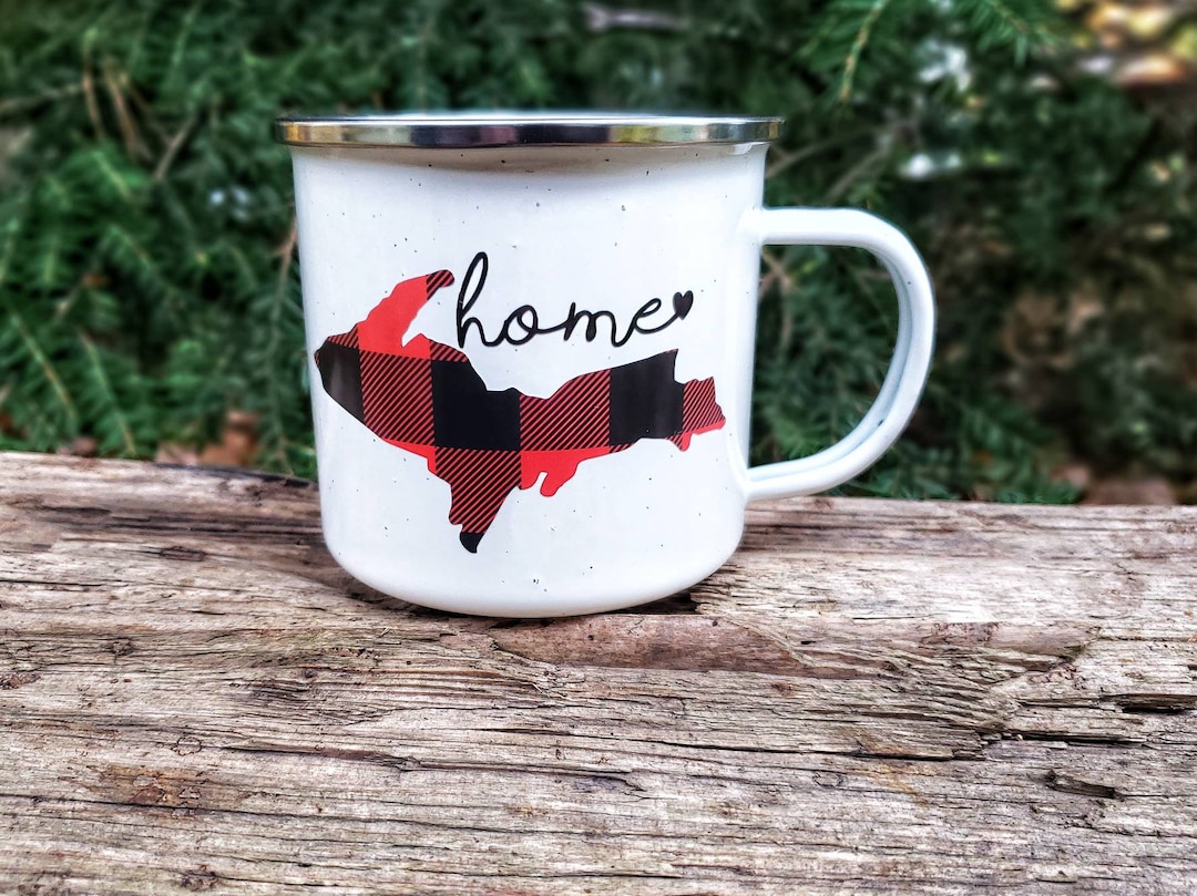 Upper Peninsula Coffee Mug, Buffalo Check Camp Mug, U.P. Coffee Mug ...