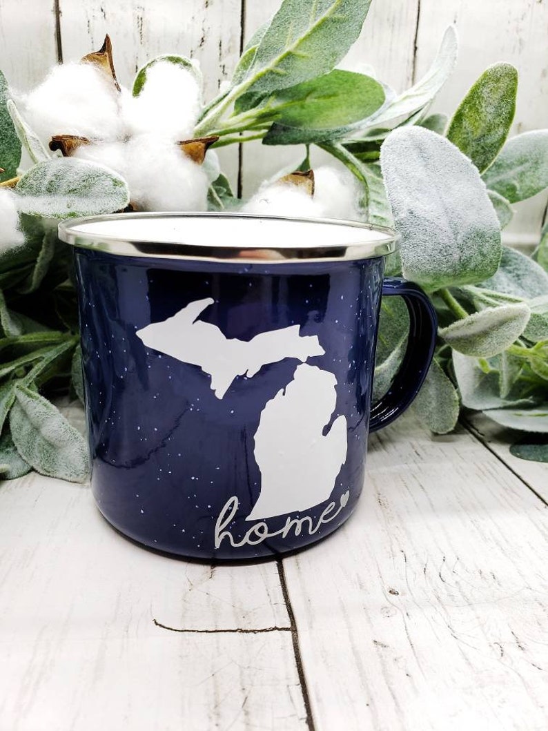 Michigan Coffee Mug Blue Great Lakes State Coffee Mug - Etsy