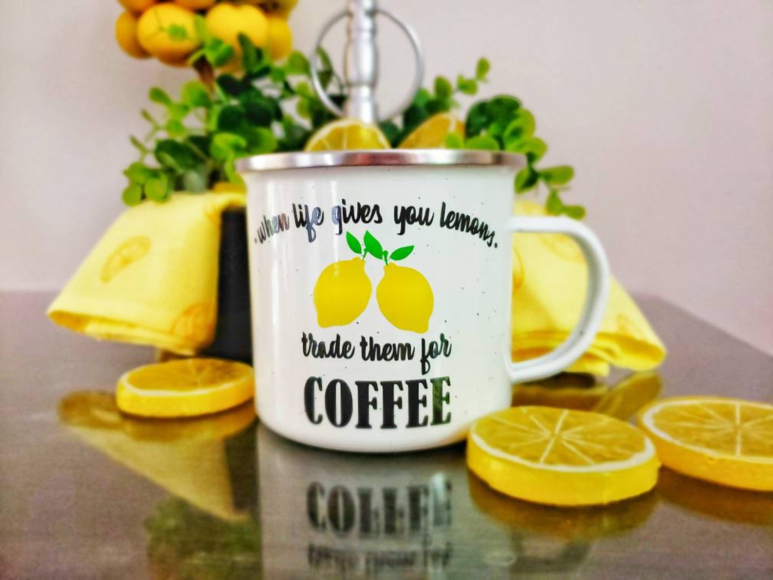 Lemon Coffee Mug Lemon Cup When Life Gives You Lemons Trade | Etsy