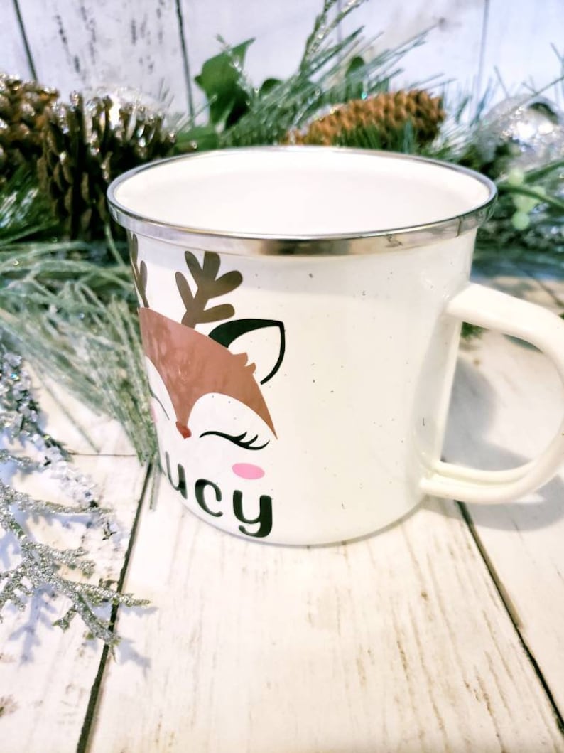 Hot Chocolate Deer Mug For Kids Reindeer Mug Personalized | Etsy