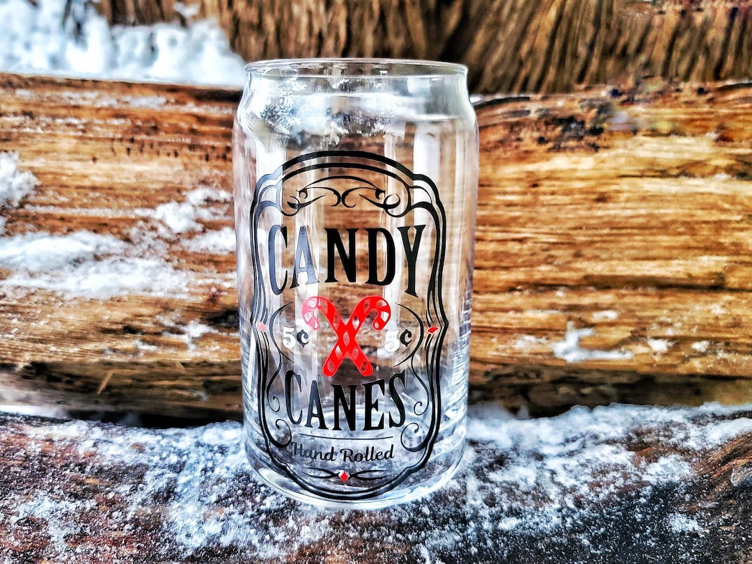 Candy Cane Beer Can Glass, Christmas Glass Can, Christmas Beer Can ...