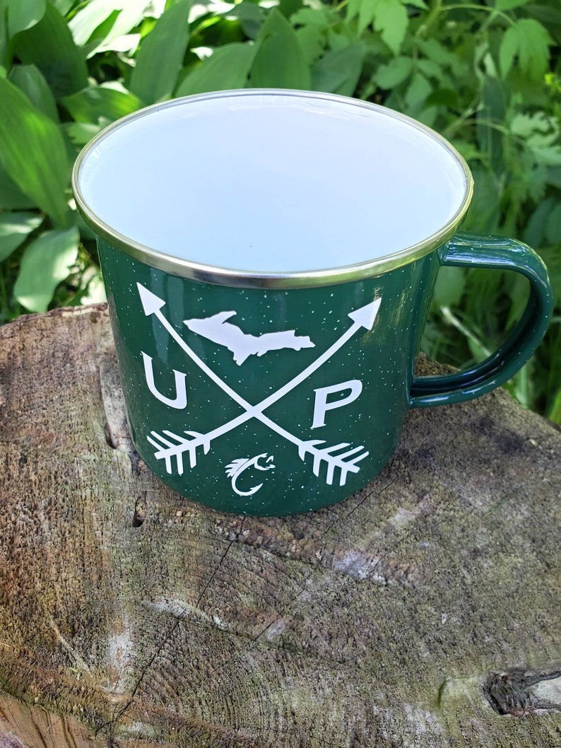 Fishing Coffee Mug Customizable Fishing Mug Upper Peninsula - Etsy