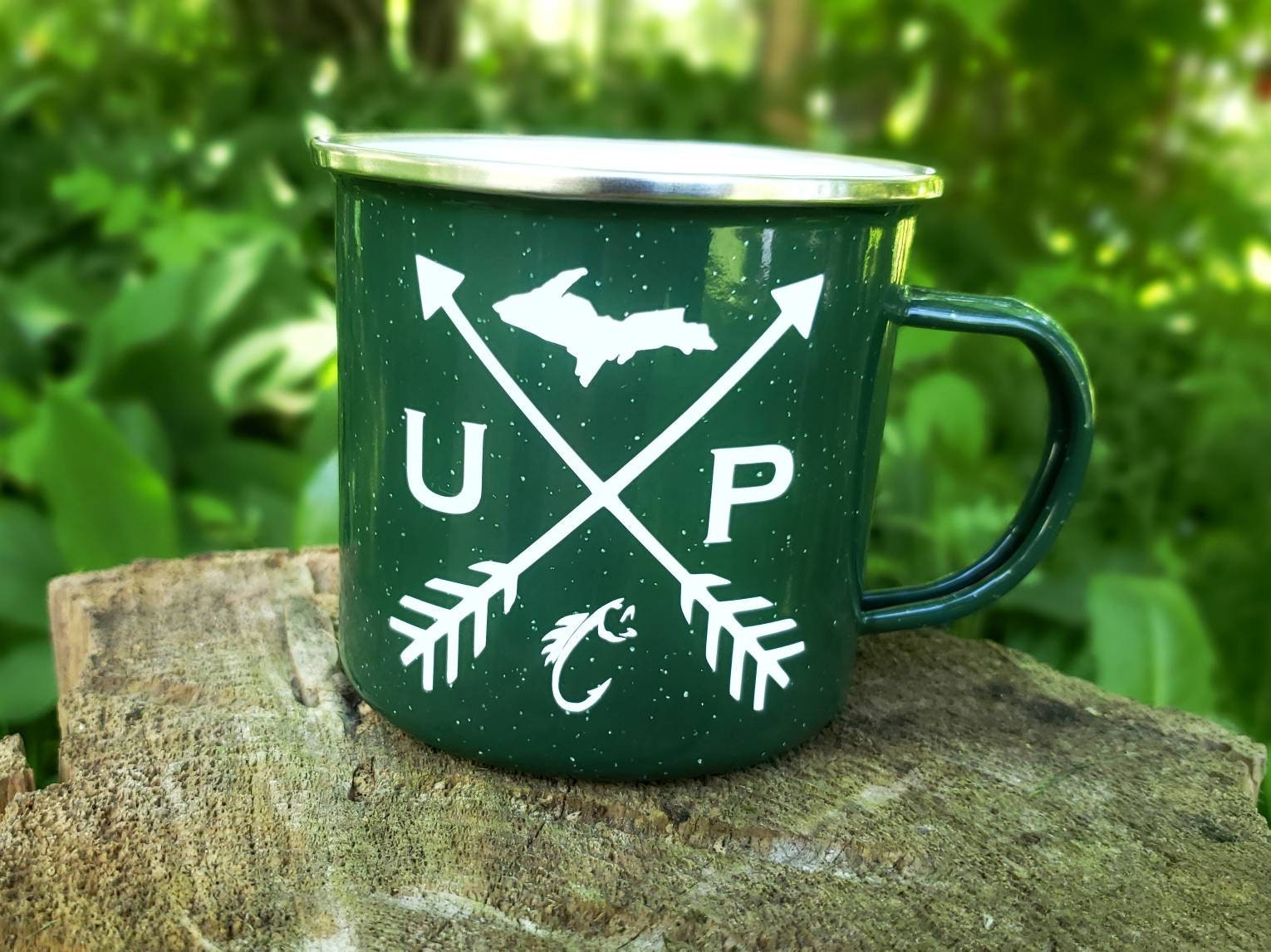 Fishing Coffee Mug Customizable Fishing Mug Upper Peninsula - Etsy