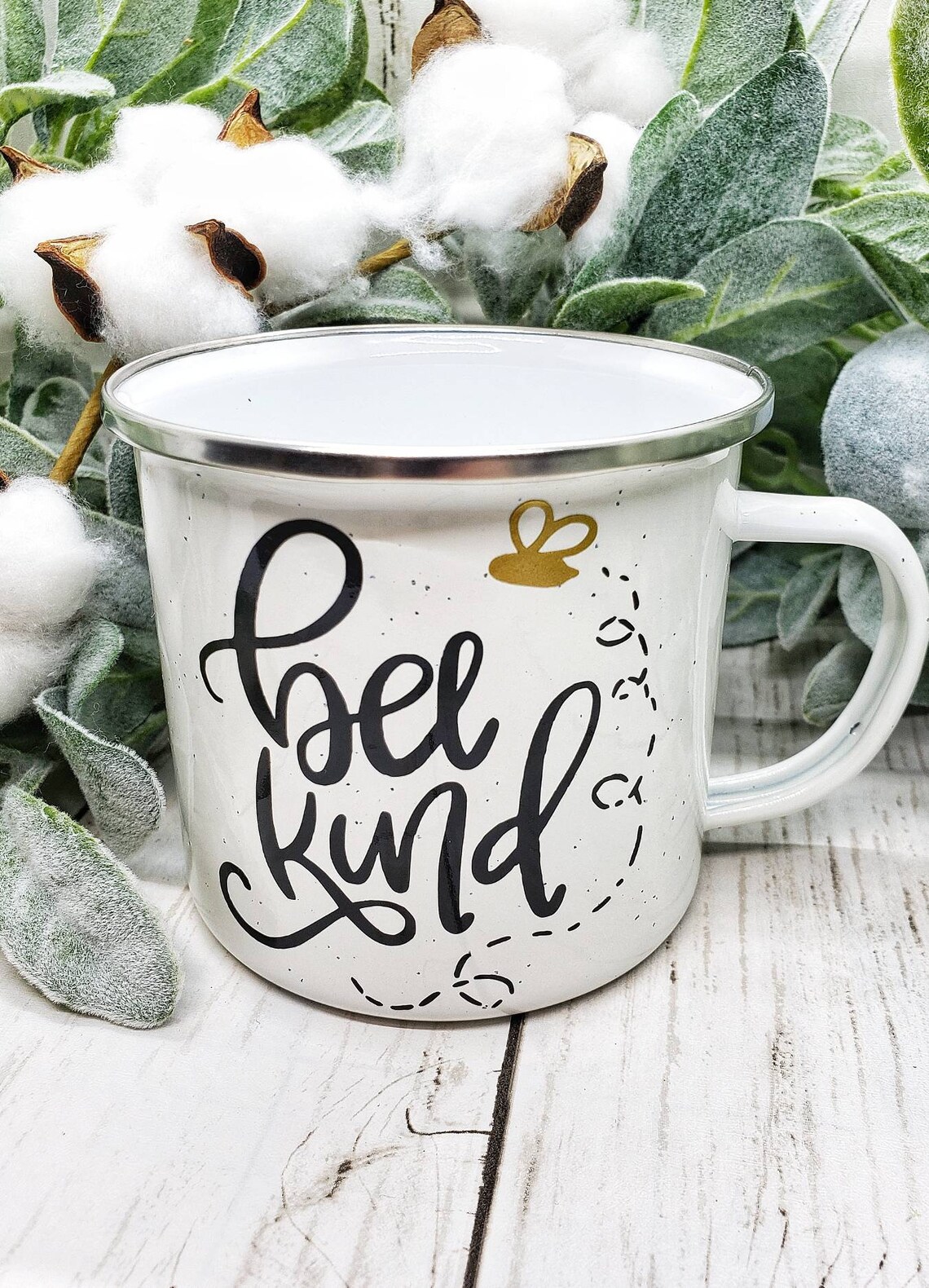 Bee Kind Enamel Mug: Farmhouse Style Beekeeper Gift - Etsy