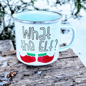 Christmas Coffee Mug, What the Elf Mug, Holiday Coffee Mug, Hot Cocoa ...