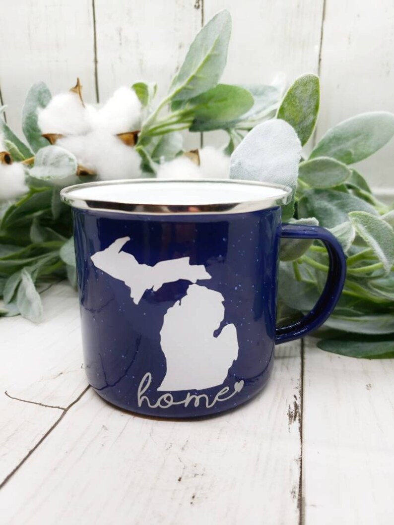 Michigan Coffee Mug Blue Great Lakes State Coffee Mug | Etsy