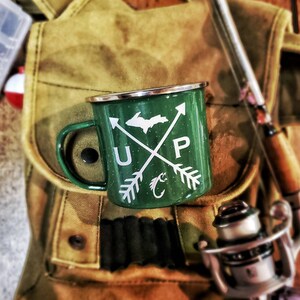 Fishing Coffee Mug, Customizable Fishing Mug, Upper Peninsula Fishing ...