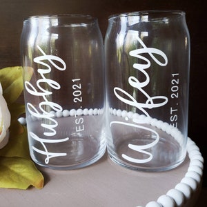 Mr. and Mrs. Cups, Hubby and Wifey Cups, Personalized Wedding Gift ...