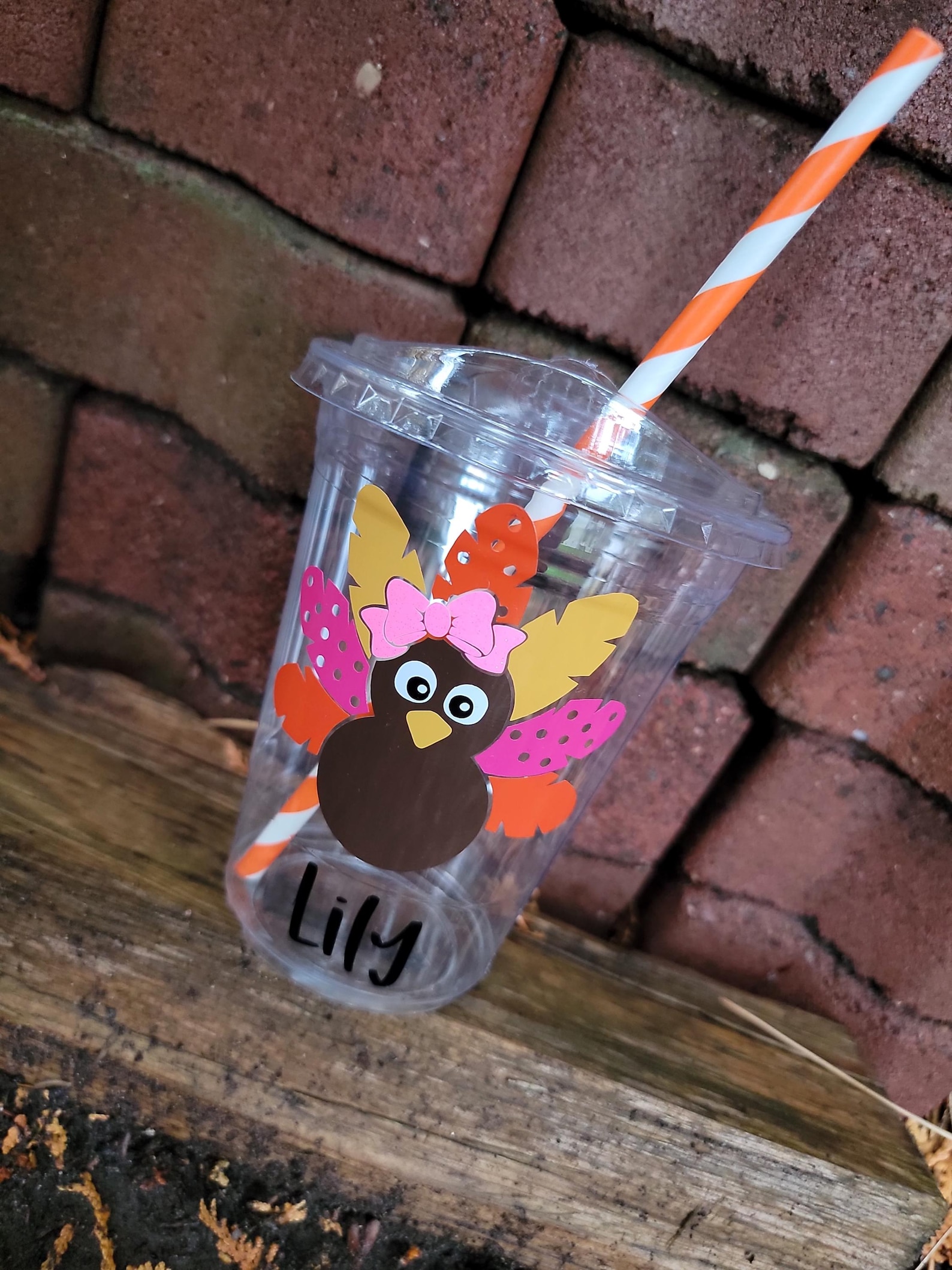 Personalized Thanksgiving Turkey Spill Proof Cup and Straw - Etsy