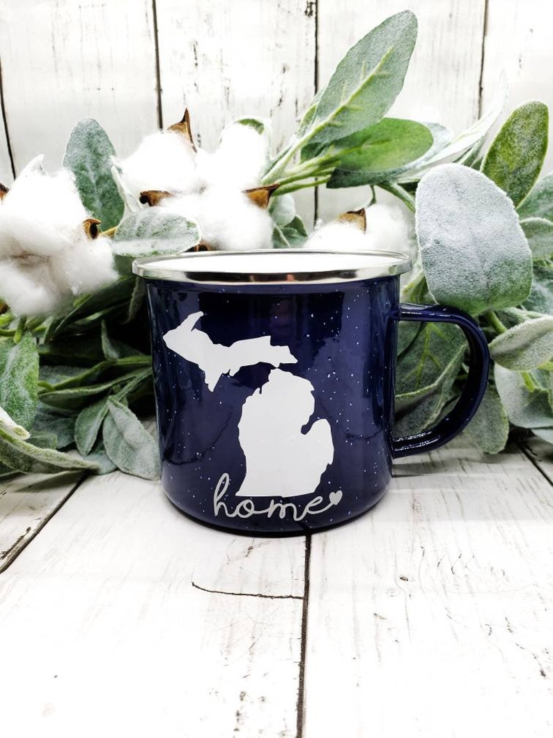 Michigan Coffee Mug Blue Great Lakes State Coffee Mug - Etsy