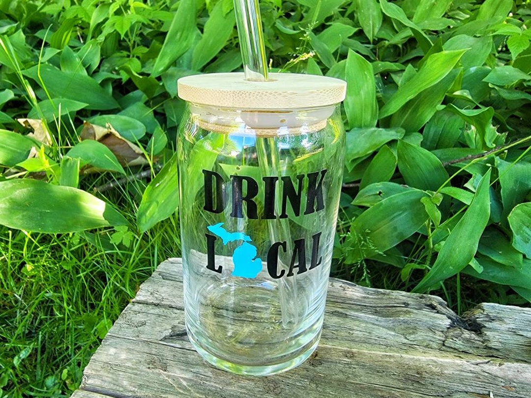 Michigan Beer Can Glass, Drink Local Beer Cup, Great Lakes State Cup ...