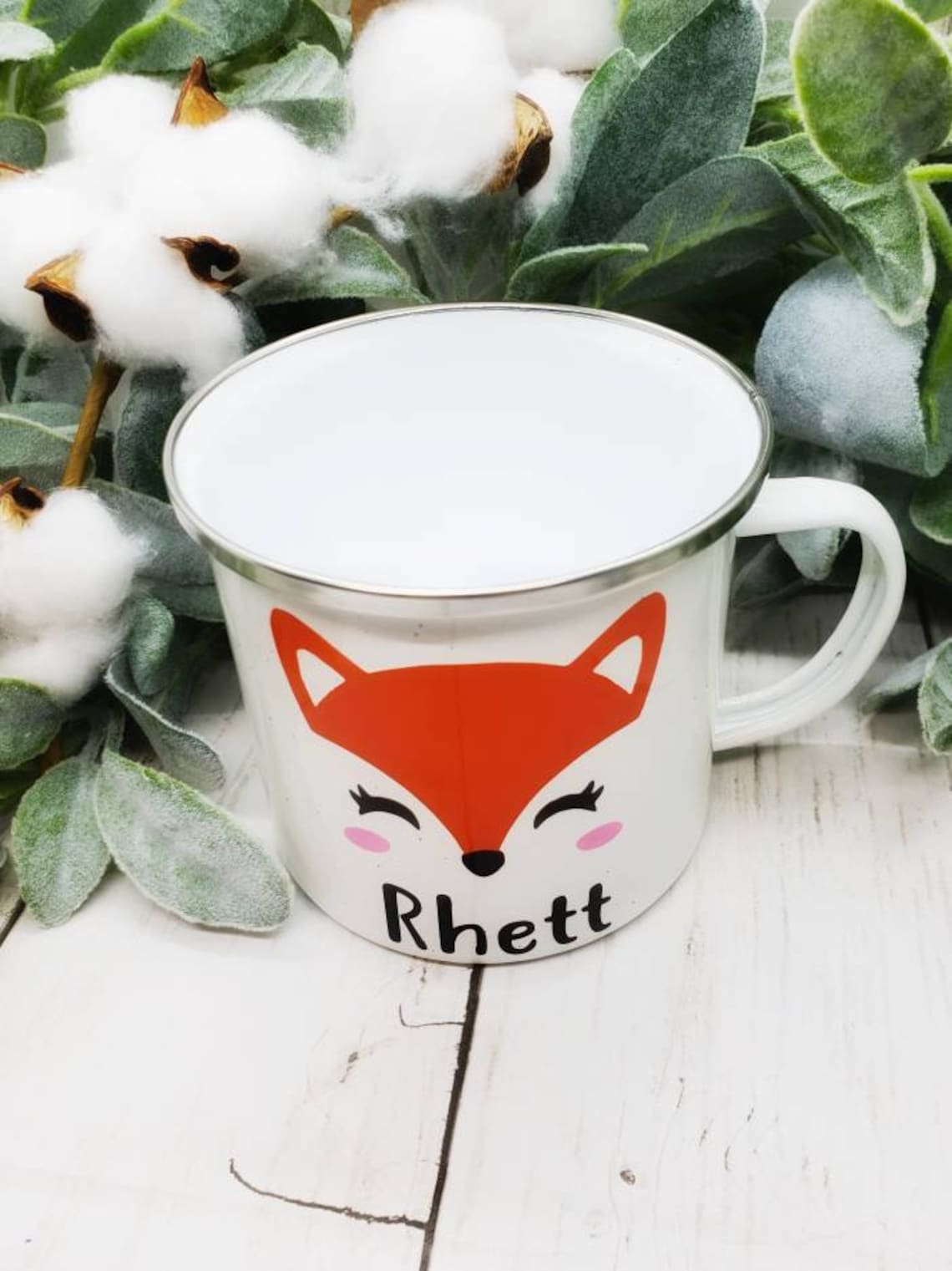 Fox Mug With Name Fox Mug Personalized Fox Mug Fox Campfire - Etsy