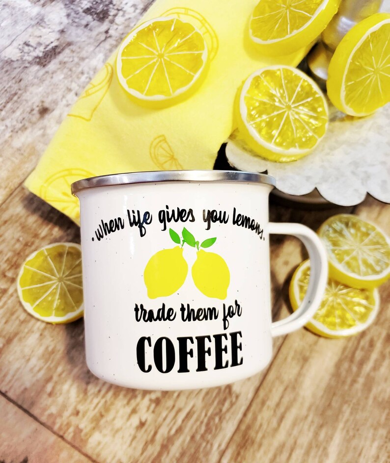 Lemon Coffee Mug Lemon Cup When Life Gives You Lemons Trade | Etsy