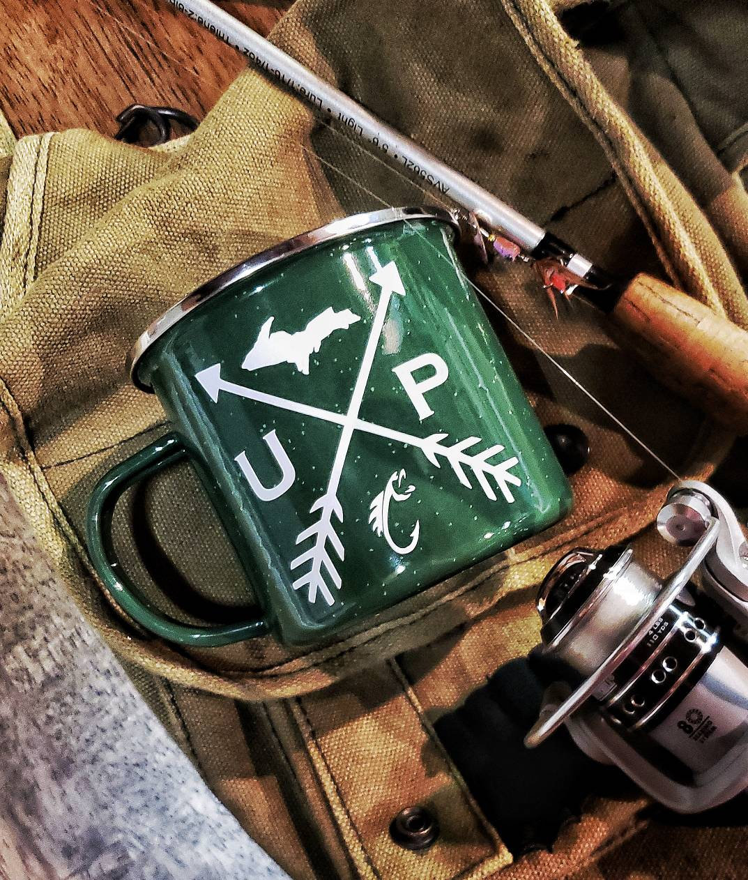 Fishing Coffee Mug Customizable Fishing Mug Upper Peninsula - Etsy