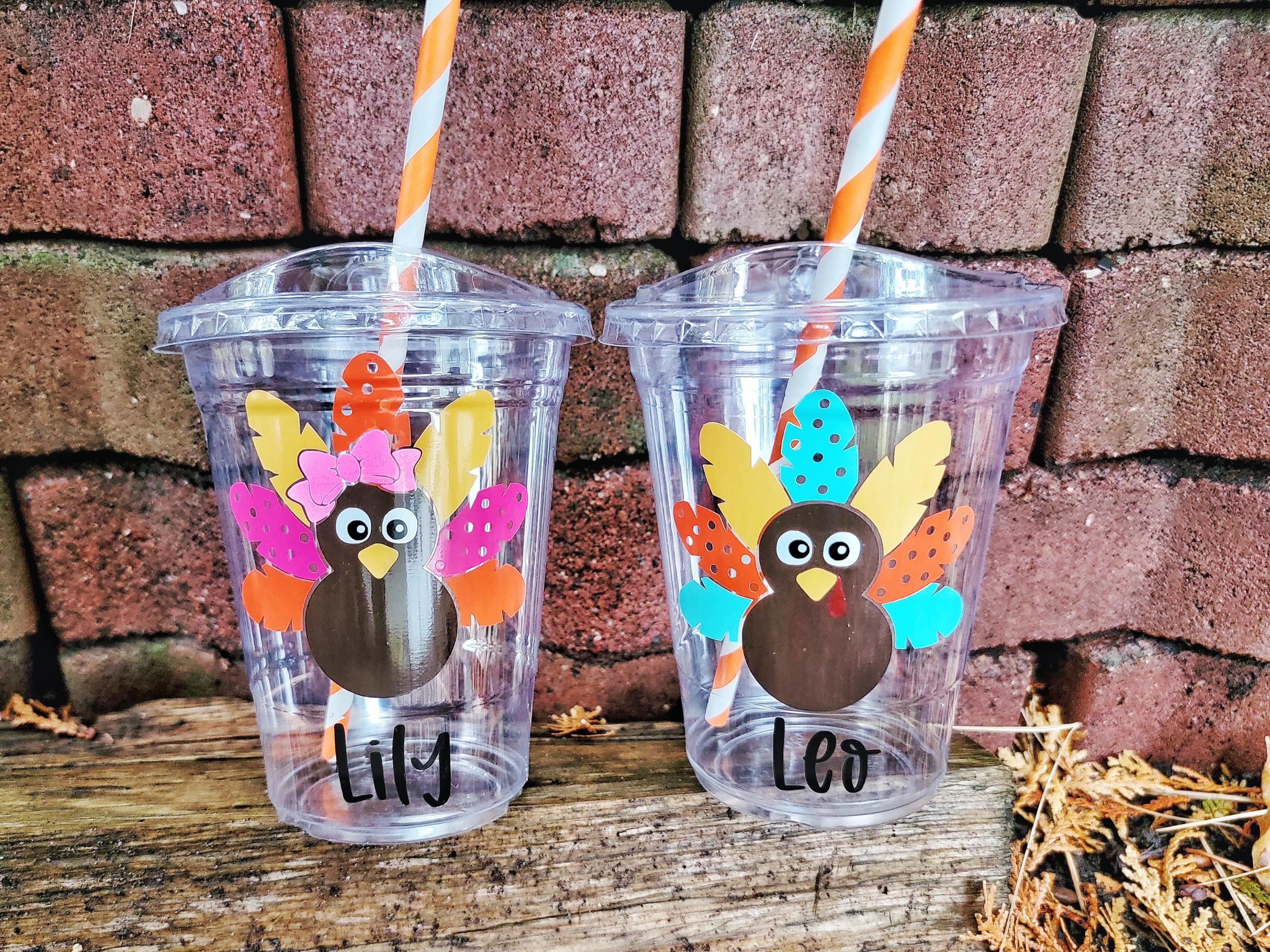 Personalized Thanksgiving Turkey Spill Proof Cup and Straw - Etsy