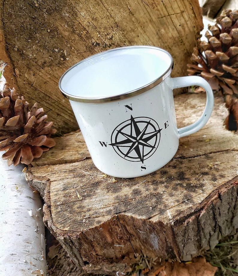 Compass Coffee Mug Campfire Coffee Mug Camping Coffee Cup - Etsy