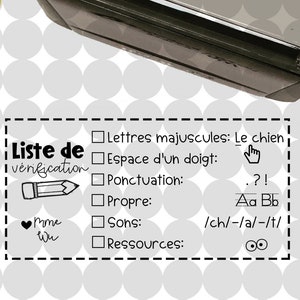 Large Personalized Writing Checklist IN FRENCH Self-inking Teacher ...