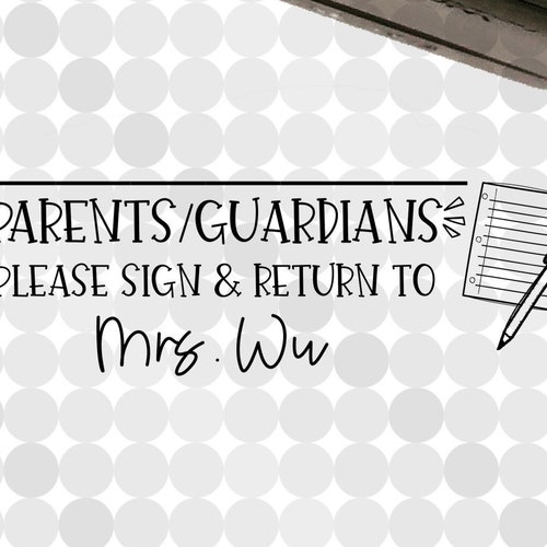Please Sign and Return to Stamp Teacher Stamp Elementary - Etsy