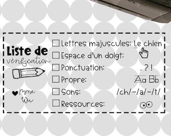 French Checklist | Etsy