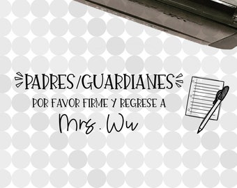 Spanish Please Sign and Return Stamp - Etsy