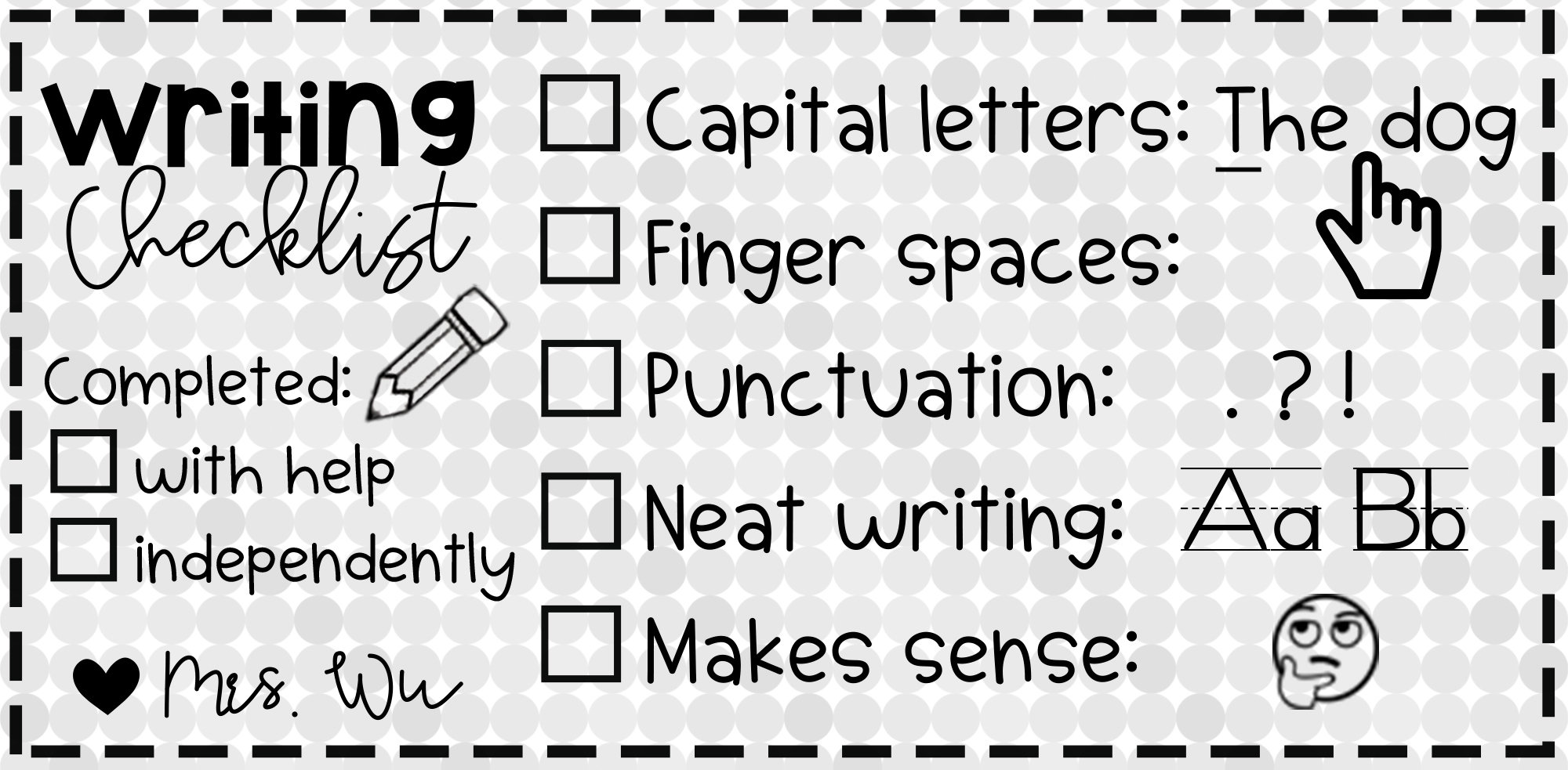Large PRIMARY Personalized Writing Checklist Self-inking - Etsy