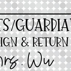 Parents/guardians Please Sign & Return to Personalized Self-inking ...