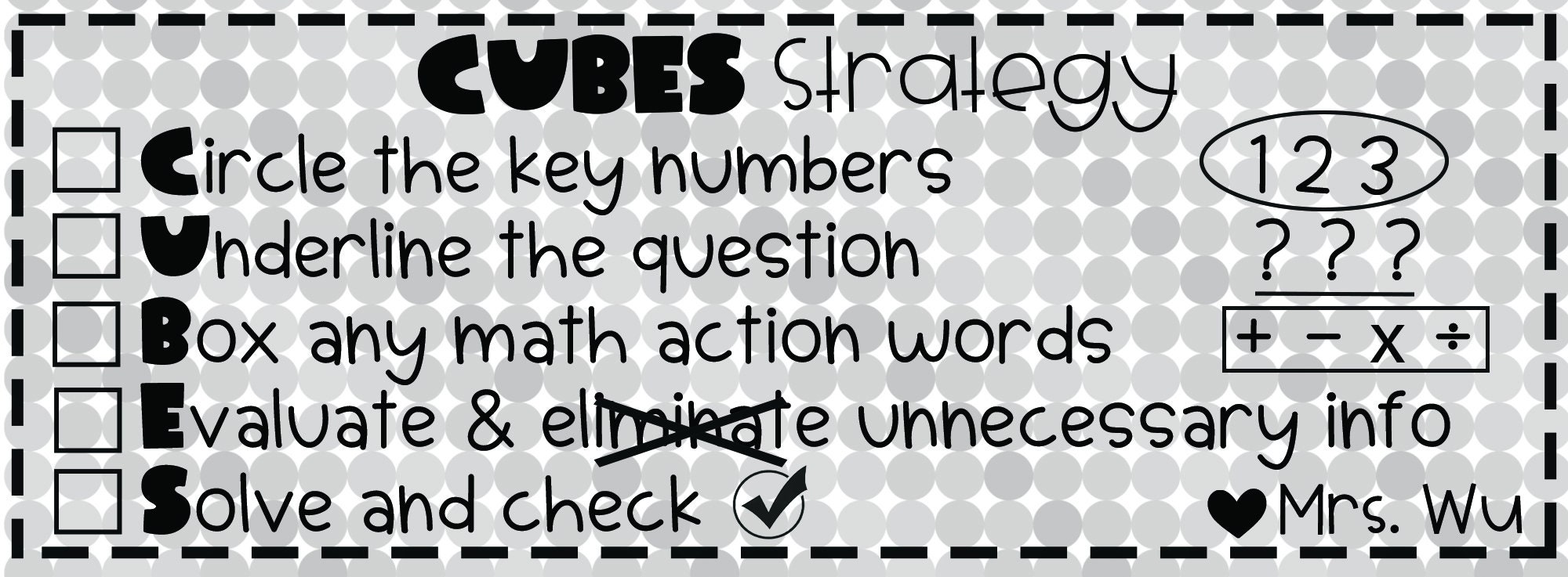 Personalized CUBES Strategy Checklist Self-inking Teacher - Etsy