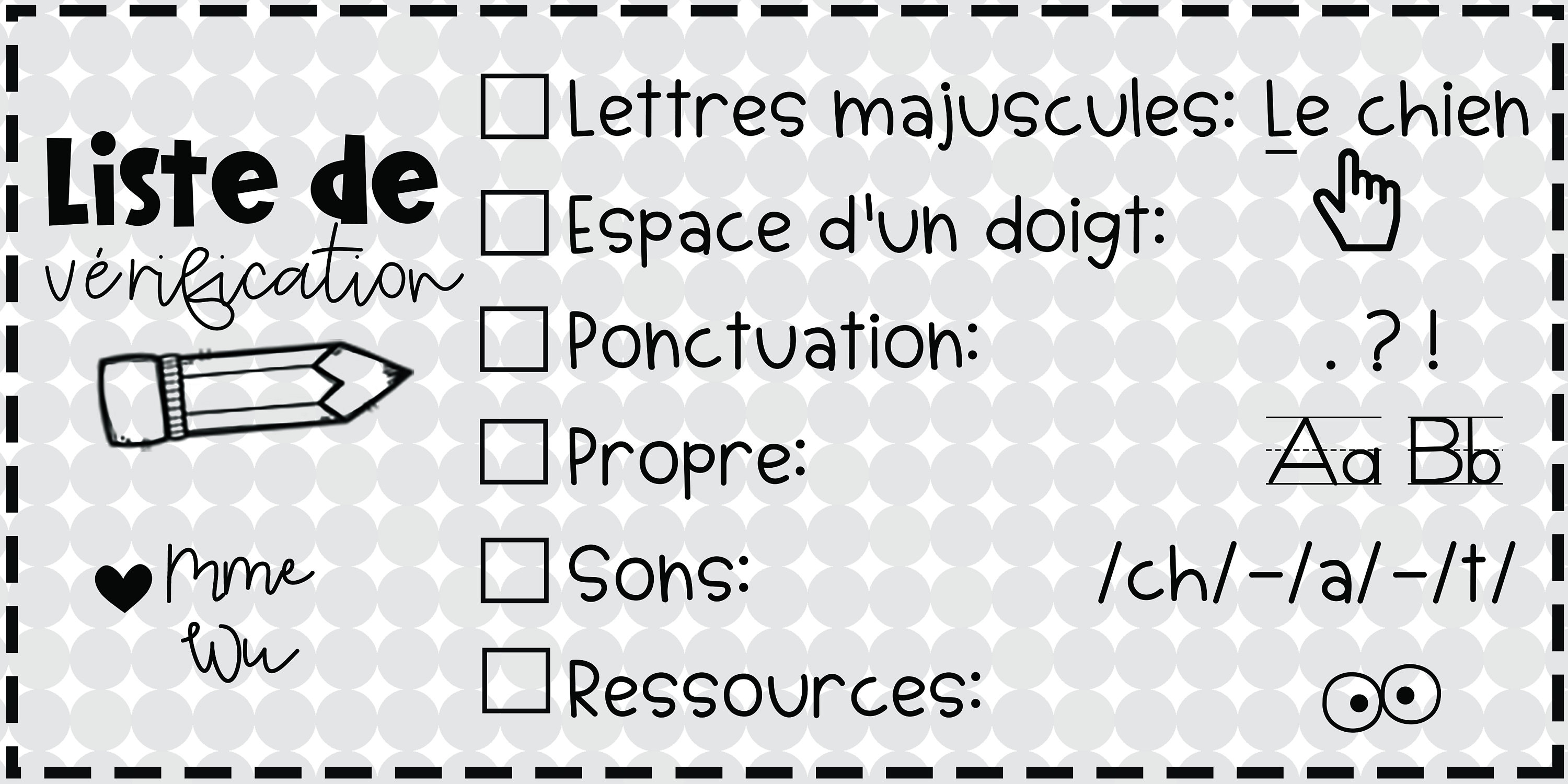 Large Personalized Writing Checklist IN FRENCH Self-inking Teacher ...