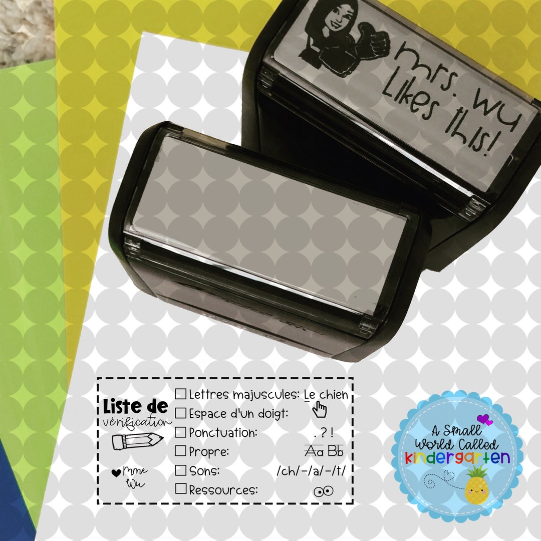 Large Personalized Writing Checklist IN FRENCH Self-inking Teacher ...