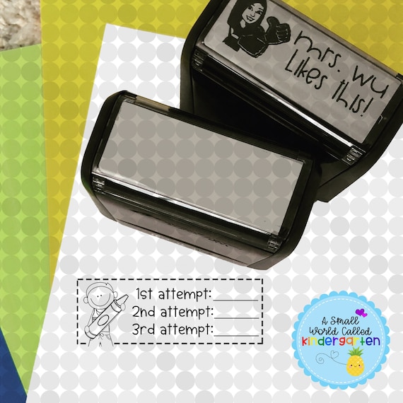 1st 2nd 3rd Attempt Checklist Self-inking Teacher Stamp - Etsy