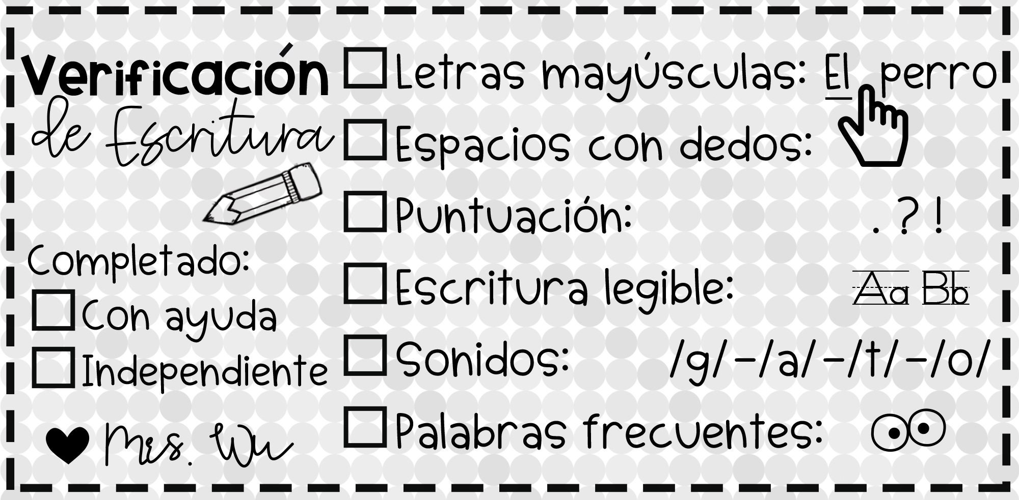 LARGE Personalized Writing Checklist in SPANISH Self-inking - Etsy