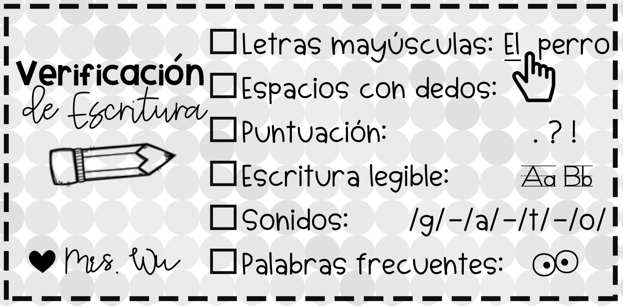 LARGE Personalized Writing Checklist in SPANISH Self-inking - Etsy
