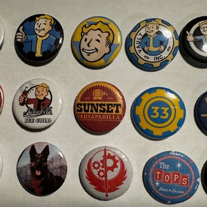 Fallout Inspired Pin Buttons 1.25" - Etsy