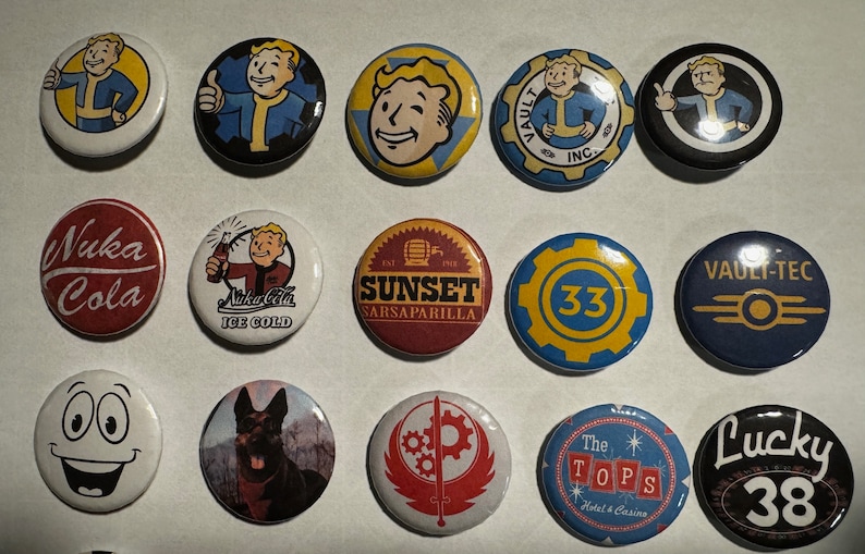 Fallout Inspired Pin Buttons 1.25" - Etsy