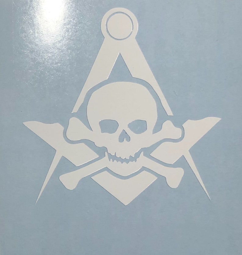 Masonic Decal Square & Compass With Skull - Etsy